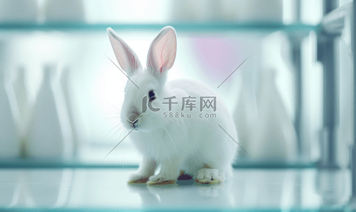 实验中的小兔子高清摄影大图-千库网