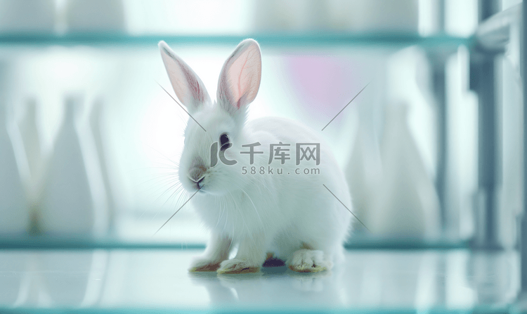 实验中的小兔子高清摄影大图-千库网