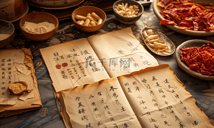 中药里的药方高清摄影大图-千库网