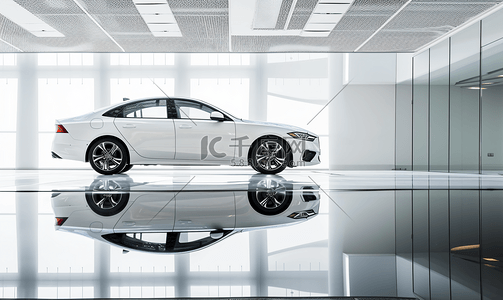 白色轿车汽车背景新能源高清摄影大图-千库网