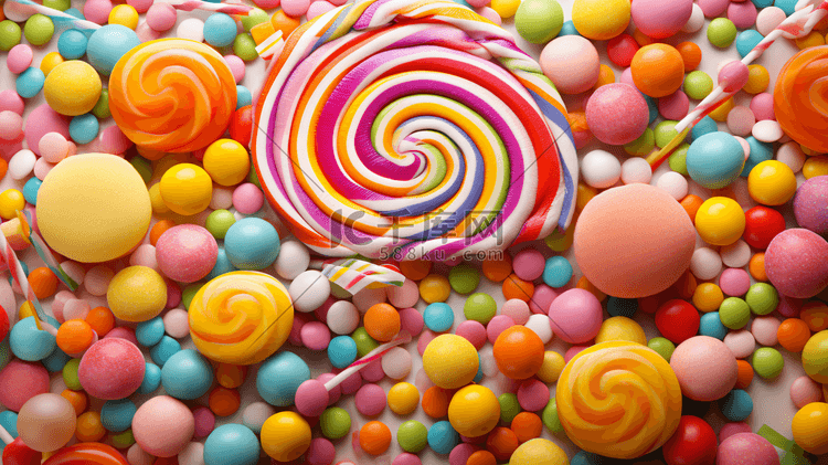 彩色糖果和彩虹糖2高清摄影大图-千库网