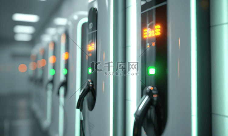 新能源汽车充电桩特写高清摄影大图-千库网
