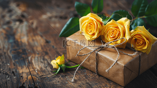 黄玫瑰礼物特写摄影13高清摄影大图-千库网