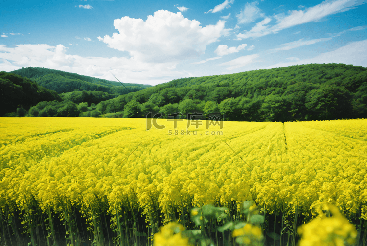 春天油菜花田高清摄影配图4高清摄影大图-千库网