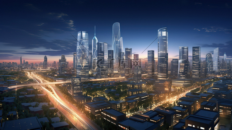 城市夜景商务办公区高清图片高清摄影大图-千库网