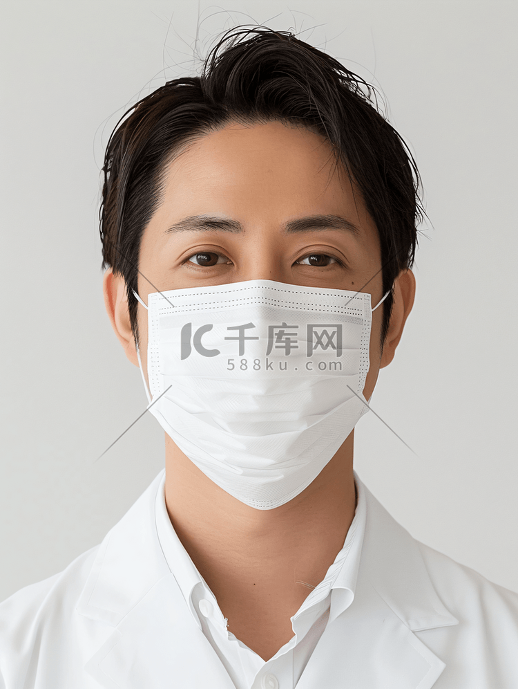 戴口罩的医生形象高清摄影大图-千库网