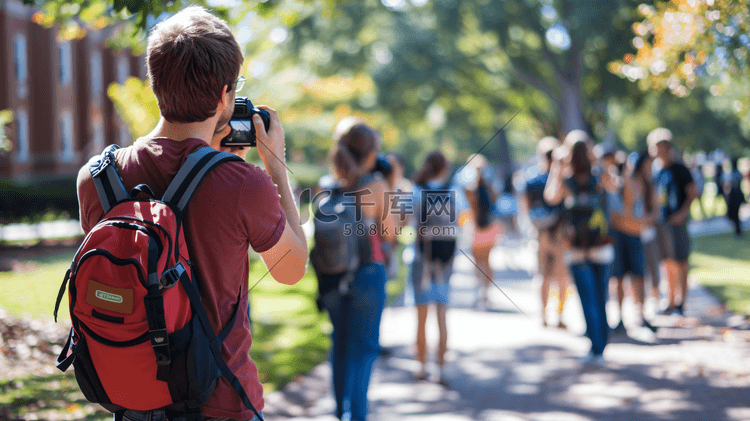 校园中大学生人像摄影4高清摄影大图-千库网