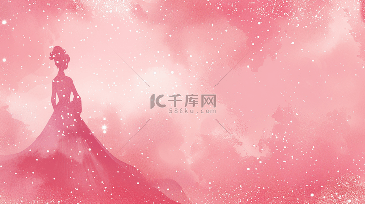 粉色优雅女性剪影妇女节女神节背景图片免费下载_海报banner/高清大图_千库网(图片编号7176009)