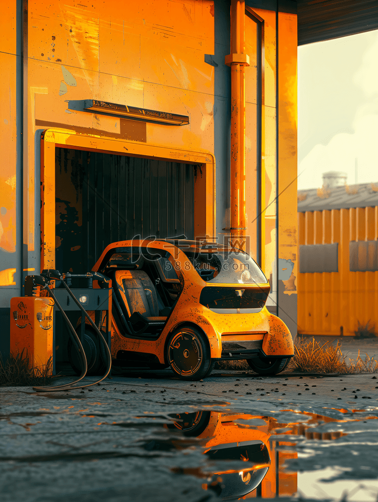 充电的新能源汽车高清摄影大图-千库网