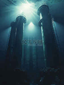 清洁能源水中发电场高清摄影大图-千库网