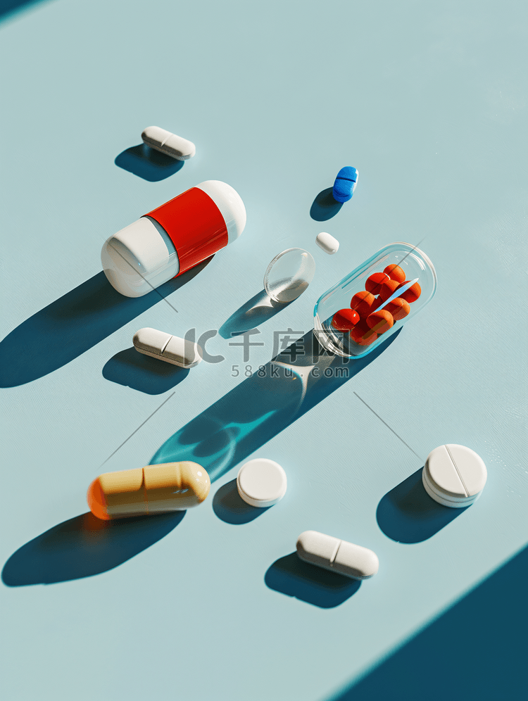 药盒和药物药品医疗高清摄影大图-千库网