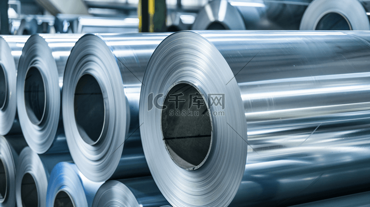 工厂中堆叠的钢材摄影8高清摄影大图-千库网