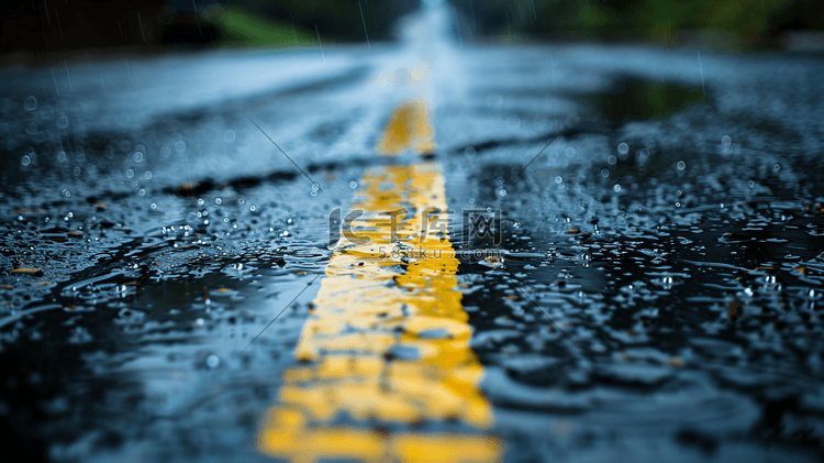 下雨天的路面摄影66高清摄影大图-千库网