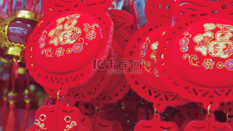 实拍春节氛围新年挂饰小灯笼年味实拍高清摄影大图-千库网