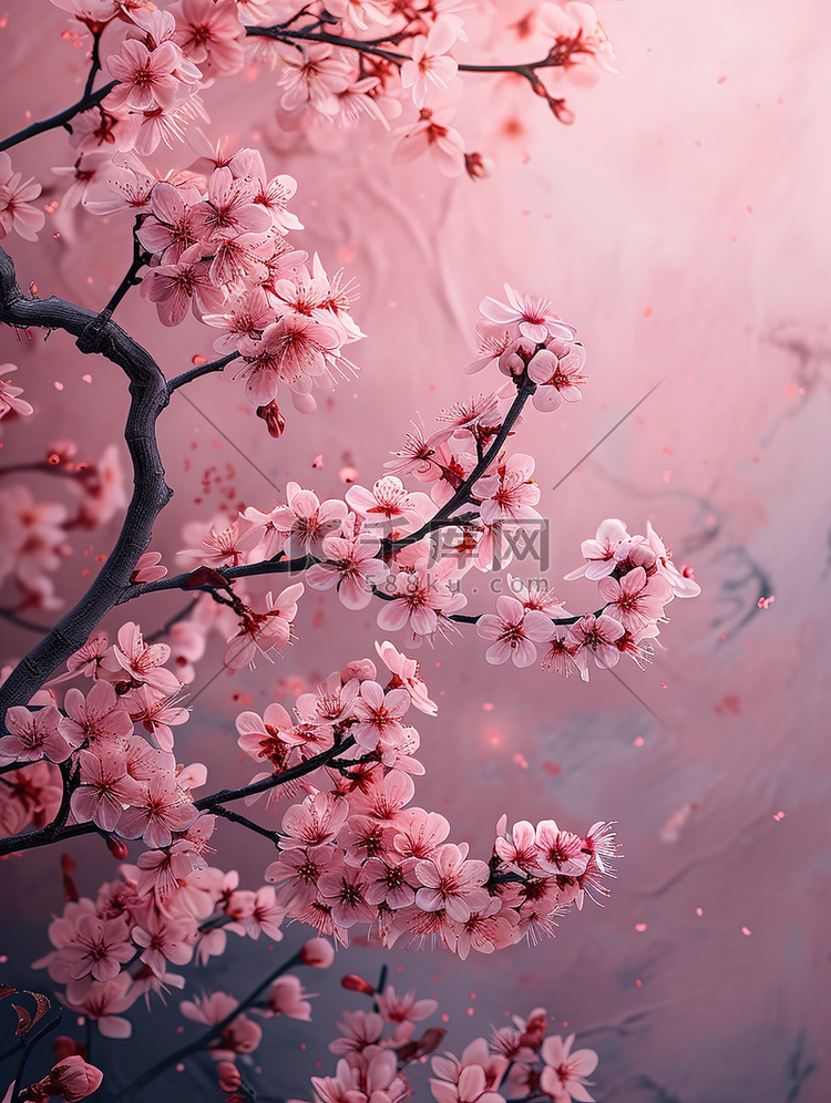 樱花淡紫色春天的花朵高清摄影图高清摄影大图-千库网