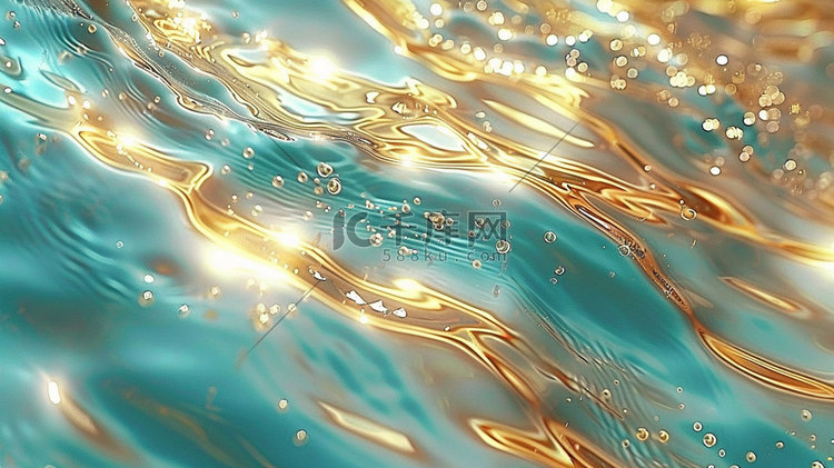 水面波光风景立体描绘摄影照片ai绘画高清摄影大图-千库网