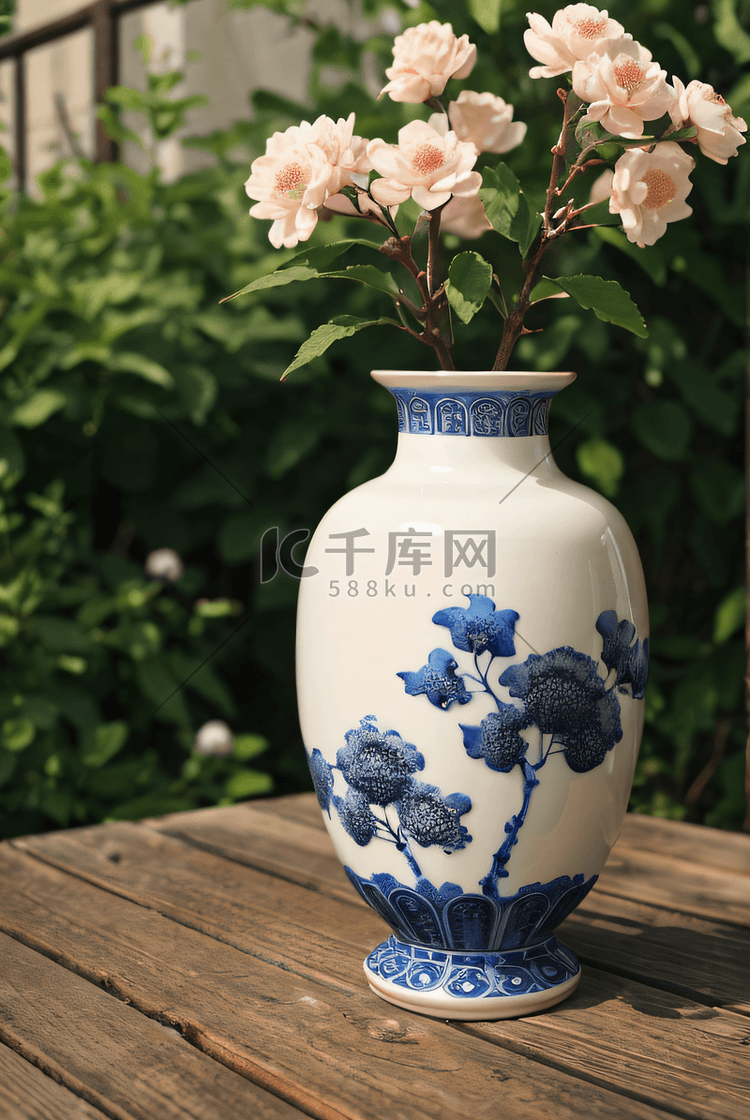 青花瓷花瓶摄影照片6高清摄影大图-千库网