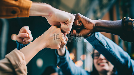 几何碰拳庆祝立体描绘摄影照片高清摄影大图-千库网