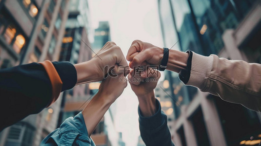 装饰碰拳庆祝立体描绘摄影照片高清摄影大图-千库网