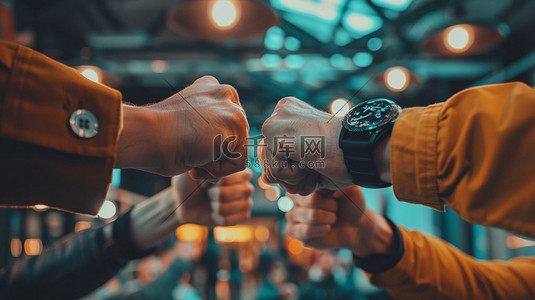 质感碰拳庆祝立体描绘摄影照片高清摄影大图-千库网