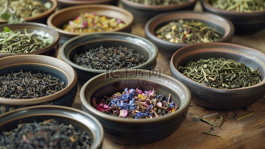 清香茶叶立体描绘摄影照片高清摄影大图-千库网