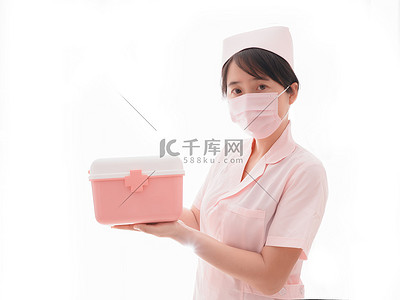 护士手拿急救箱高清摄影图高清摄影大图-千库网