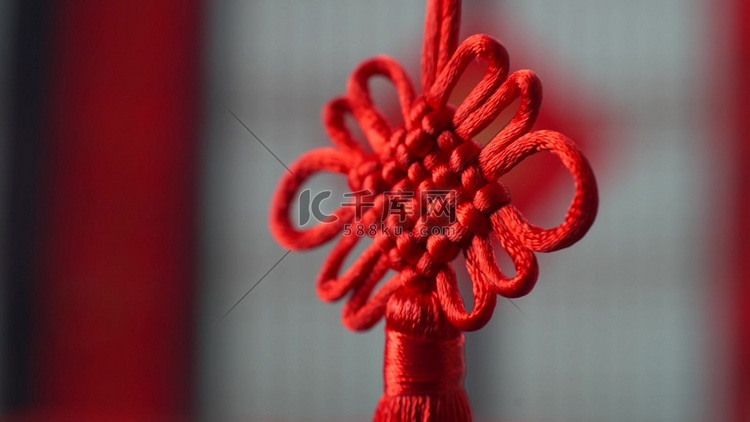 喜庆春节新年意境中国结特写实拍1080高清摄影大图-千库网