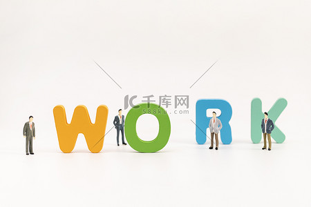WORK英文字母微缩创意图片高清摄影大图-千库网