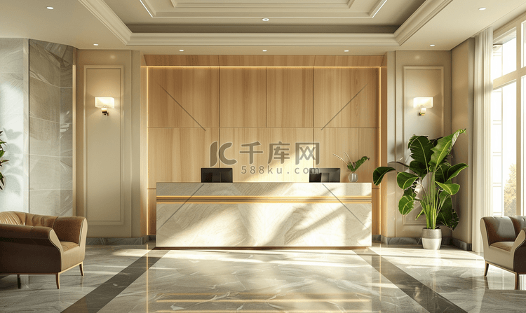 酒店前台接待高清摄影大图-千库网