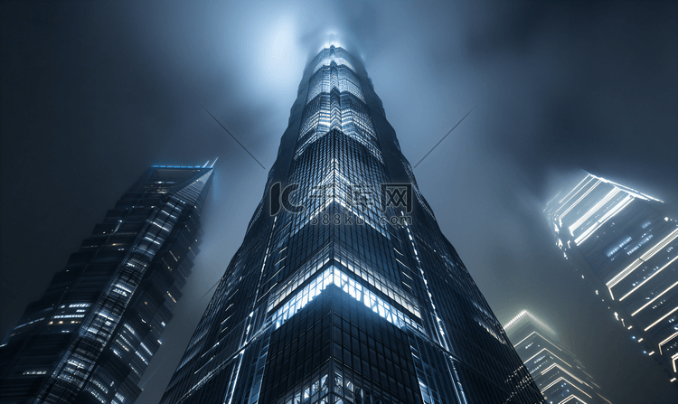 陆家嘴夜景摩天大厦高清摄影大图-千库网