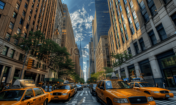 纽约街头美国高清摄影大图-千库网