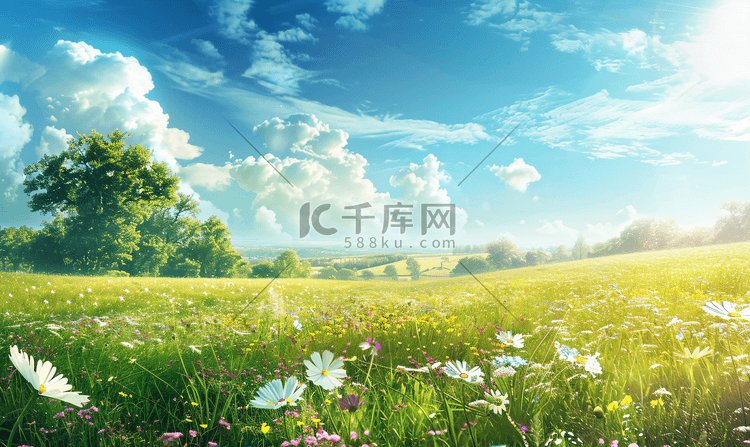 公园草地高清摄影大图-千库网