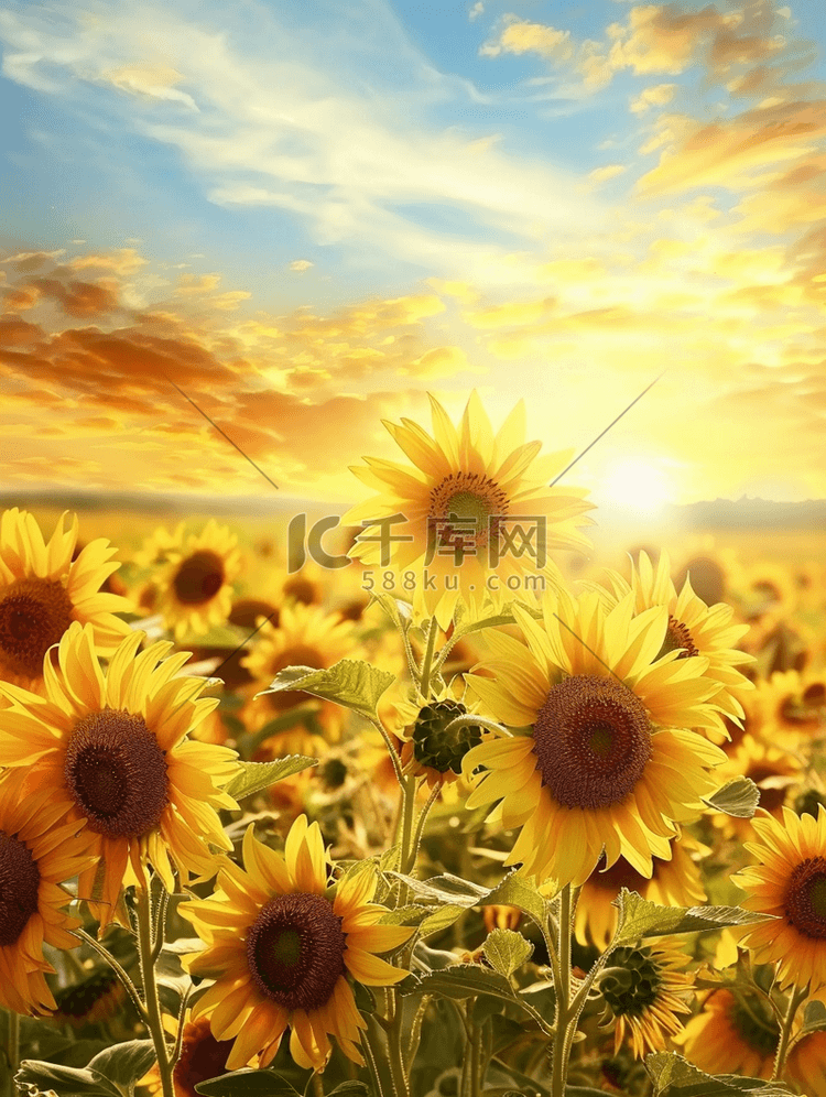 自然风景向日葵摄影图高清摄影大图-千库网