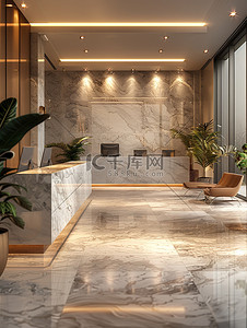 酒店的接待前台室内设计高清摄影图高清摄影大图-千库网