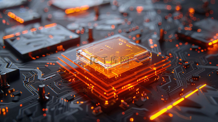 芯片纹路科技合成创意背景图片免费下载-千库网