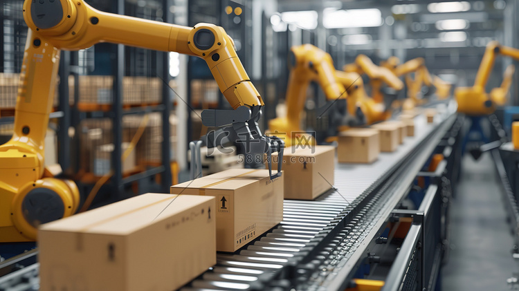 快递机械自动分拣摄影配图高清摄影大图-千库网