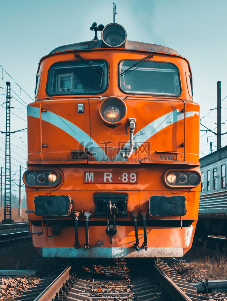 快速列车内燃机车高清摄影大图-千库网