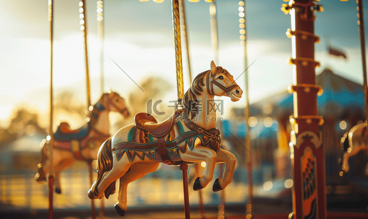 集市上的马秋千图片高清摄影大图-千库网