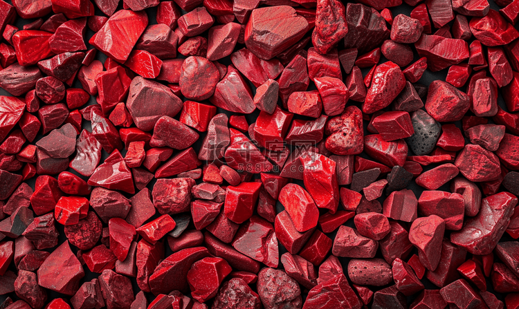 背景是由红色装饰小石头制成的一切都被红色瓦砾覆盖高清摄影大图-千库网