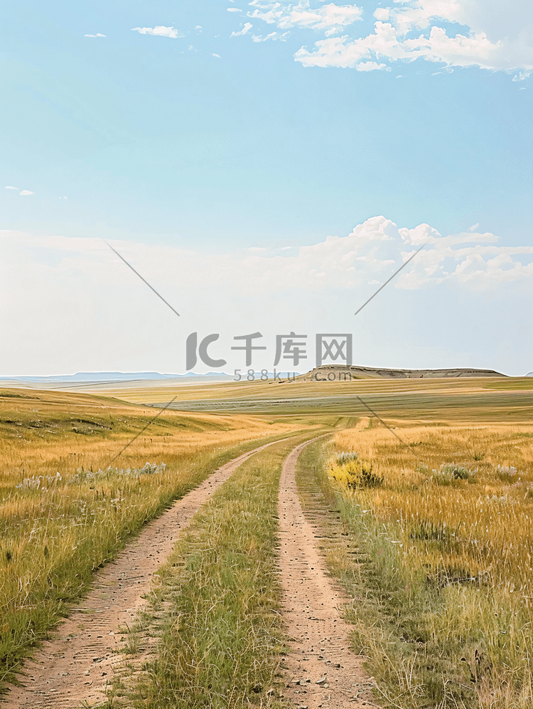 南达科他州平原上的狩猎小径高清摄影大图-千库网