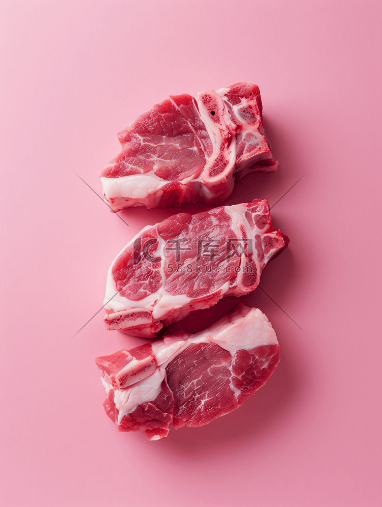 新鲜猪颈肉或猪颈肉高清摄影大图-千库网