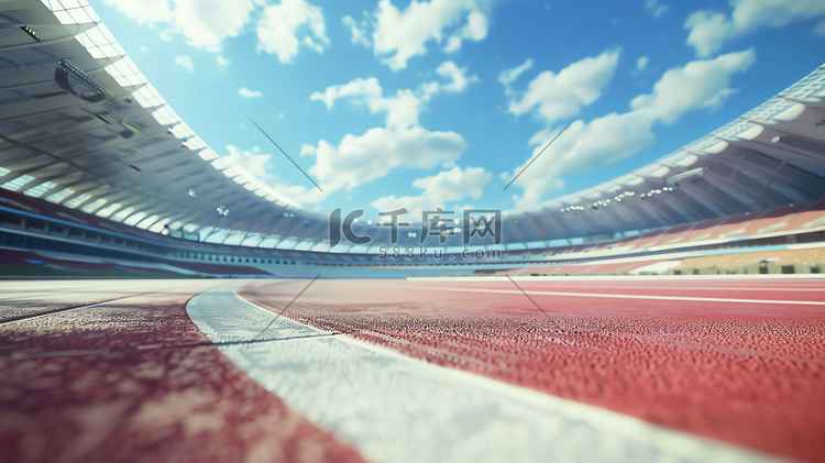 蓝天白云操场跑道摄影照片高清摄影大图-千库网
