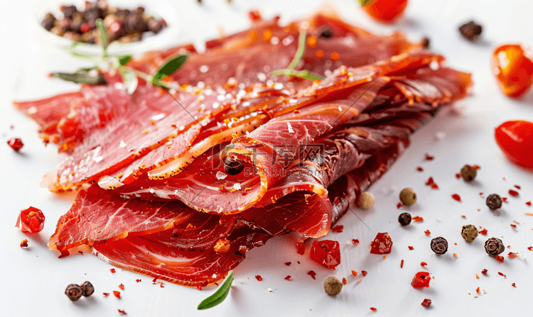 取薄片干肉和香料高清摄影大图-千库网
