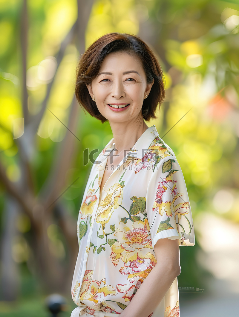 美丽50岁老年女人图片高清摄影大图-千库网