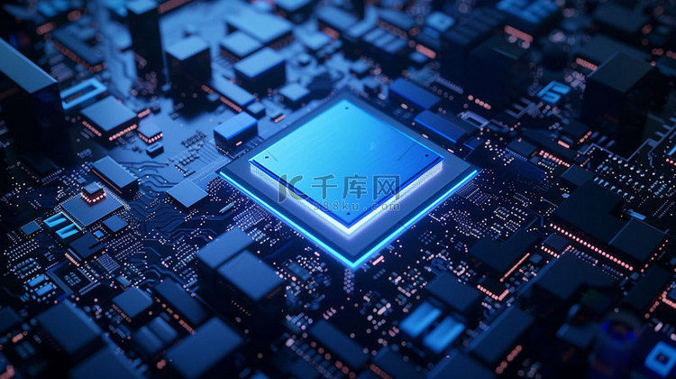 科技芯片纹路合成创意背景图片免费下载-千库网