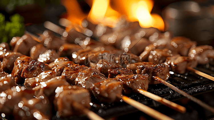夜市美味可口的烤串3高清摄影大图-千库网