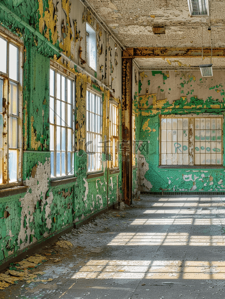 埃利斯岛废弃的精神病医院内部房间高清摄影大图-千库网
