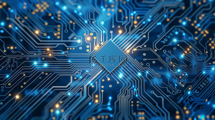 科技芯片纹路合成创意背景图片免费下载-千库网