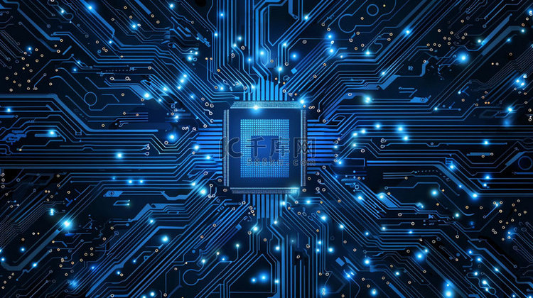 科技芯片纹路合成创意背景图片免费下载-千库网