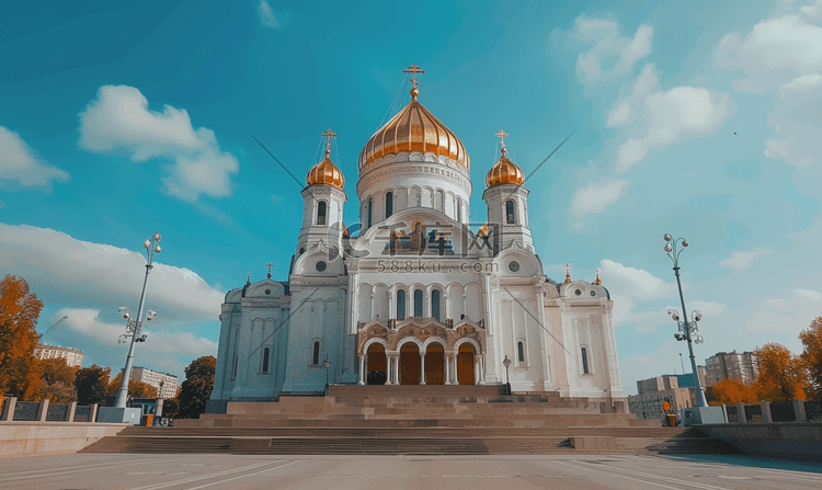 莫斯科救世主大教堂高清摄影大图-千库网